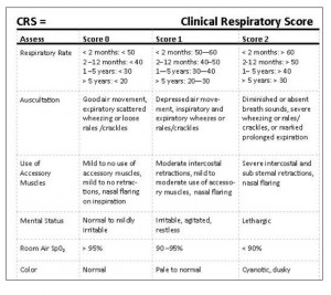 (Add score from all rows to calculate total CRS score)