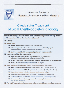 Local Anesthetic Systemic Toxicity recognition and treatment is ...