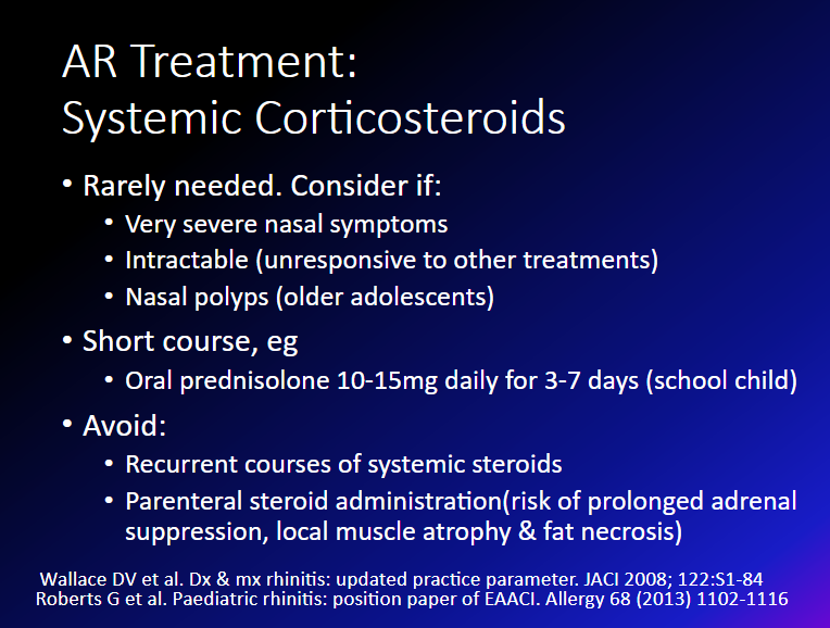 Here are some excerpts from the algorithm for rhinitis from Resoure (3 ...