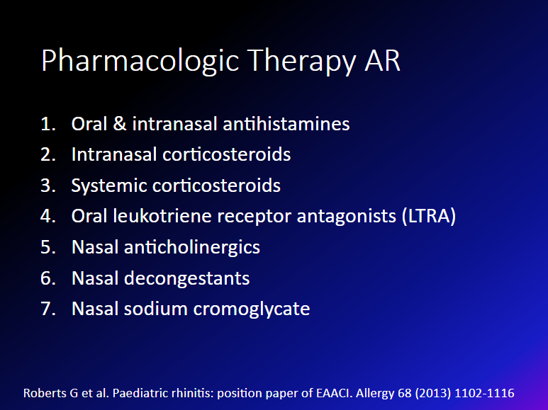 For a great lecture on the fundamentals of rhinitis, see Resource (1 ...