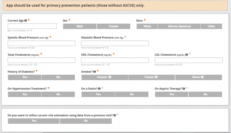 App should be used for primary prevention patients (those without ASCVD ...