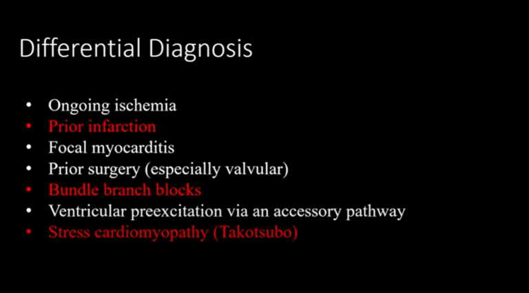Remember, the great examples of the various wall motion abnormalities ...